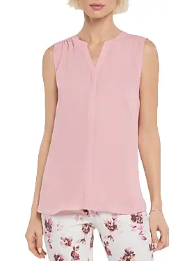 NYDJ Sleeveless Pleat Back Blouse Coquette
