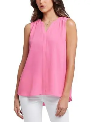 NYDJ Sleeveless Pleat Back Blouse Honeysuckle