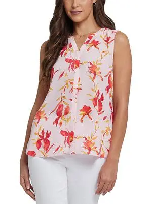 NYDJ Sleeveless Pleat Back Blouse La Joya