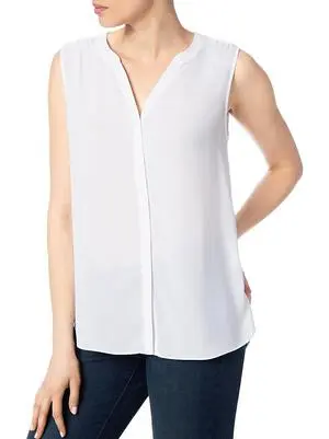NYDJ Sleeveless Pleat Back Blouse - Optic White