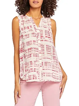NYDJ Sleeveless Pleat Back Blouse Pandora