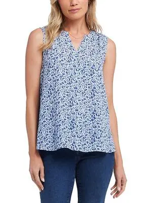 NYDJ Sleeveless Pleat Back Blouse Placida