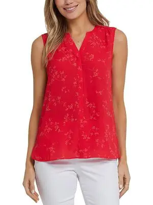 NYDJ Sleeveless Pleat Back Blouse Valentina