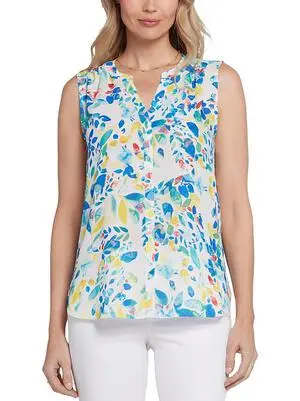 NYDJ Sleeveless Pleat Back Blouse Willow Springs