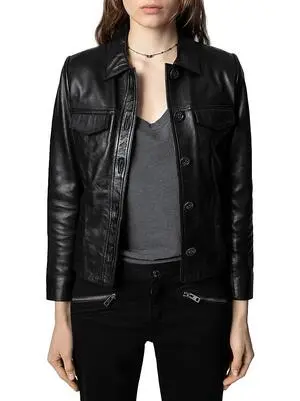 Zadig&Voltaire Liam Leather Jacket - Black