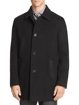 Cole Haan Wool-cashmere Topper Coat - Black