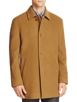 Cole Haan Wool-Cashmere Topper Coat Camel