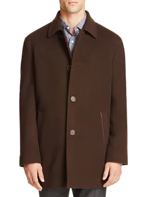 Cole Haan Wool-Cashmere Topper Coat Espresso