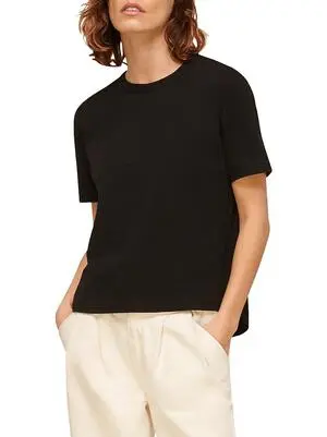 Whistles Emily Organic Cotton Tee - Black