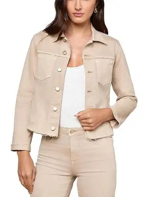 L'Agence Janelle Slim-fit Denim Jacket - Biscuit