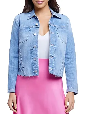 L'Agence L'AGENCE Janelle Slim-Fit Denim Jacket Highland