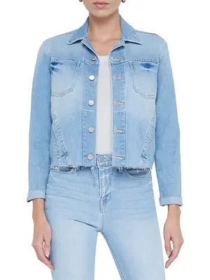 L'Agence L'AGENCE Janelle Slim-Fit Denim Jacket Olympia