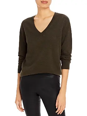 Vince Weekend V-Neck Cashmere Sweater Dark Pine