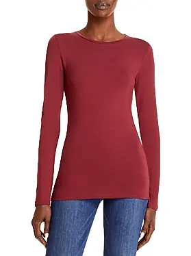 Majestic Filatures Majestic Filatures Crewneck Long Sleeve Tee Cabernet