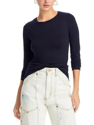 Majestic Filatures Crewneck Long Sleeve Tee - Marine