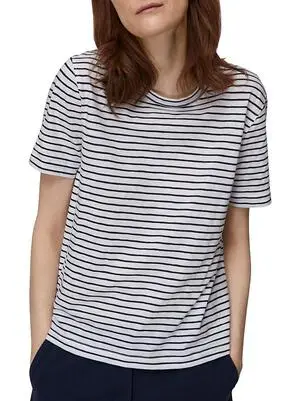 Whistles Emily Striped Tee - Navy Multi