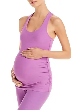 Beyond Yoga Beyond Yoga Racerback Maternity Tank Bright Iris Heath