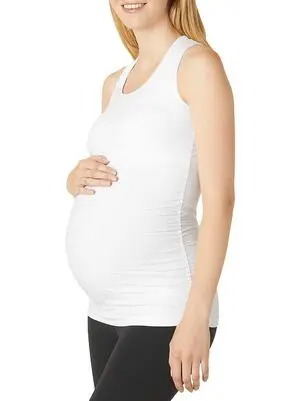 Beyond Yoga Racerback Maternity Tank - Cloud White
