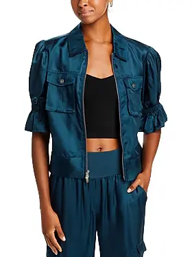 Cinq À Sept Cinq A Sept Holly Cropped Jacket Peacock Blue