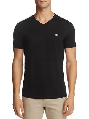 Lacoste V-neck Pima Cotton Tee - Black