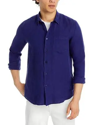Vilebrequin Linen Solid Classic Fit Shirt Late Night