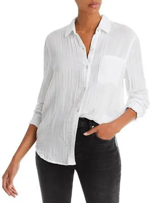 Rails Ellis Long Sleeve Gauze Shirt - White