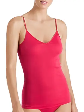 Hanro Cotton Seamless V-Neck Cami Geranium