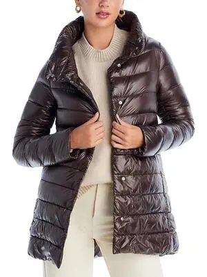Herno Black Collar Down Coat Espresso