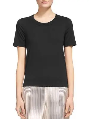 Whistles Rosa Double Trimmed Tee - Black