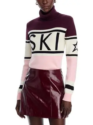 Perfect Moment Schild Ski Turtleneck Sweater Pink/burgundy