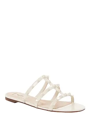 Valentino Garavani Rockstud Slide Sandals Light Ivory/ivory