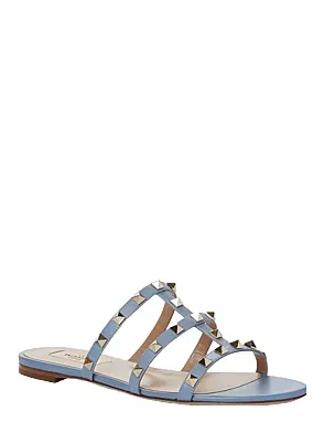 Valentino Garavani Rockstud Slide Sandals Periwinkle
