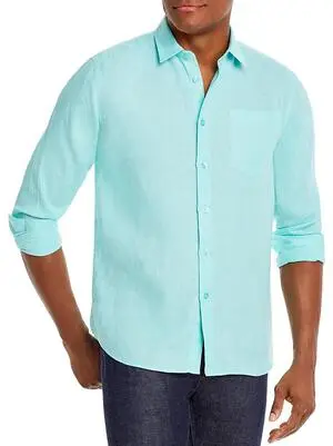 Vilebrequin Linen Classic Fit Shirt - Lagoon