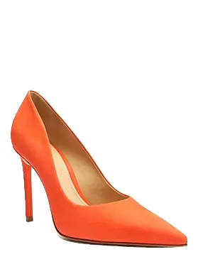 Schutz Lou Pointed Toe High Heel Pumps Flame Orange