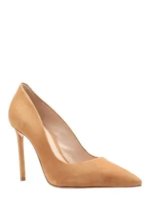 Schutz Lou Pointed Toe High Heel Pumps - Honey Beige Leather