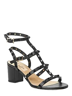 Valentino Garavani Valentino Garavani Rockstud City Block Heel Sandals Black/black