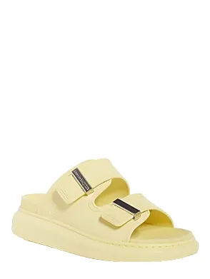 Alexander McQueen Hybrid Slide Sandals Silver/tan
