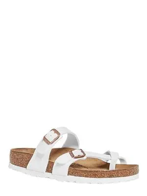 BIRKENSTOCK Mayari Buckled Slide Sandals - White