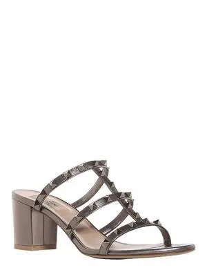 Valentino Garavani Valentino Garavani Rockstud Block Heel Slide Sandals Antracite
