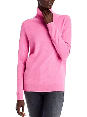 Bloomingdale'S Cashmere Turtleneck Sweater Bubblegum