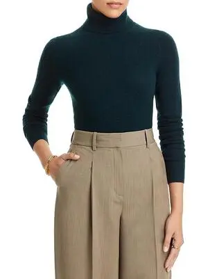 Bloomingdale'S Cashmere Turtleneck Sweater Dark Green