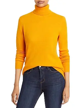 Bloomingdale'S Cashmere Turtleneck Sweater Gold