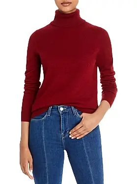 Bloomingdale'S Cashmere Turtleneck Sweater Heather Rust