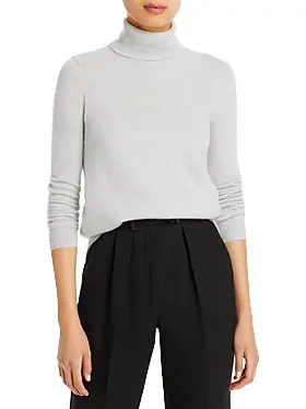 Bloomingdale'S Cashmere Turtleneck Sweater Light Gray