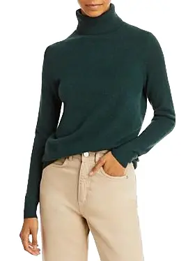 Bloomingdale'S Cashmere Turtleneck Sweater Moss