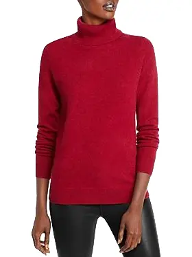 Bloomingdale'S Cashmere Turtleneck Sweater Rust