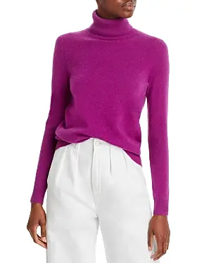 Bloomingdale'S Cashmere Turtleneck Sweater Sangria