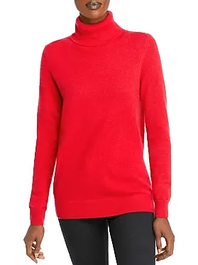 Bloomingdale'S Cashmere Turtleneck Sweater Spring Red