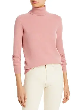 Bloomingdale'S Cashmere Turtleneck Sweater Tea