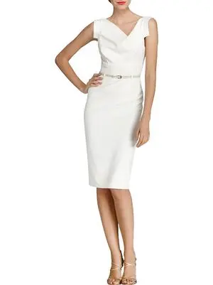 Black Halo Jackie Sheath Dress - Lily White